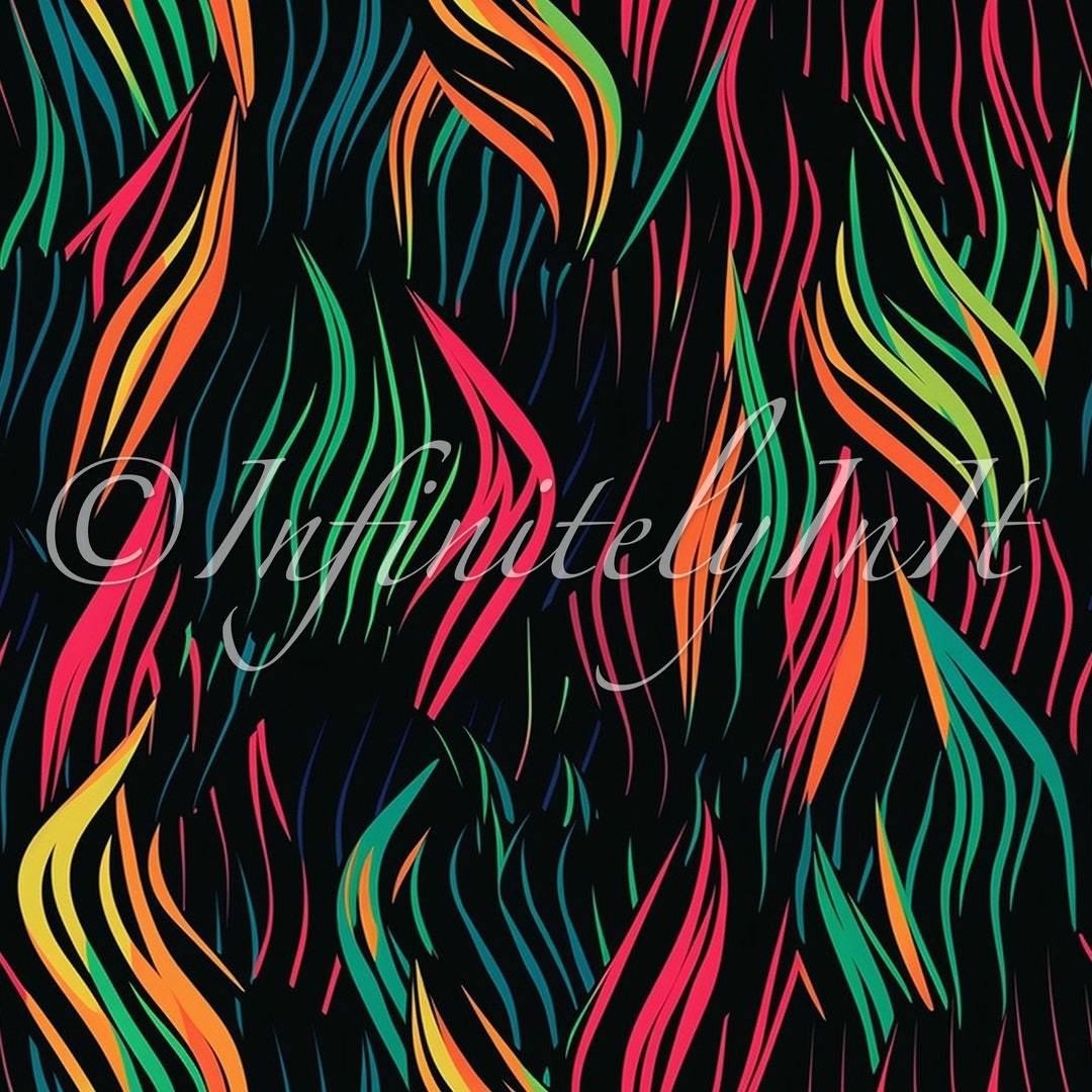 Neon Repeatable Seamless Pattern for Personal or Commercial Use Digital ...