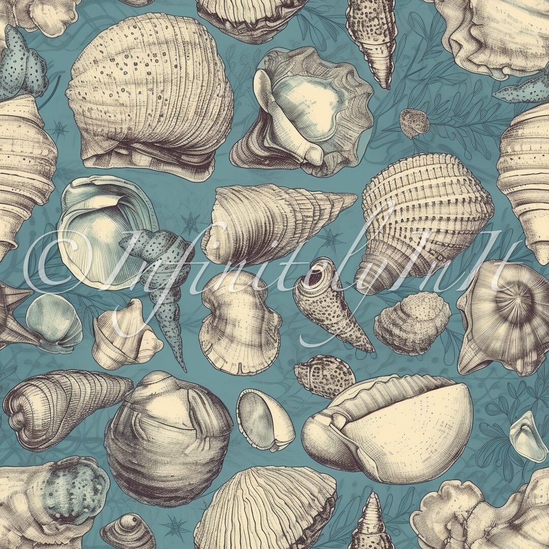 Sea Shell Seamless Pattern for Personal or Commercial Use Digital ...