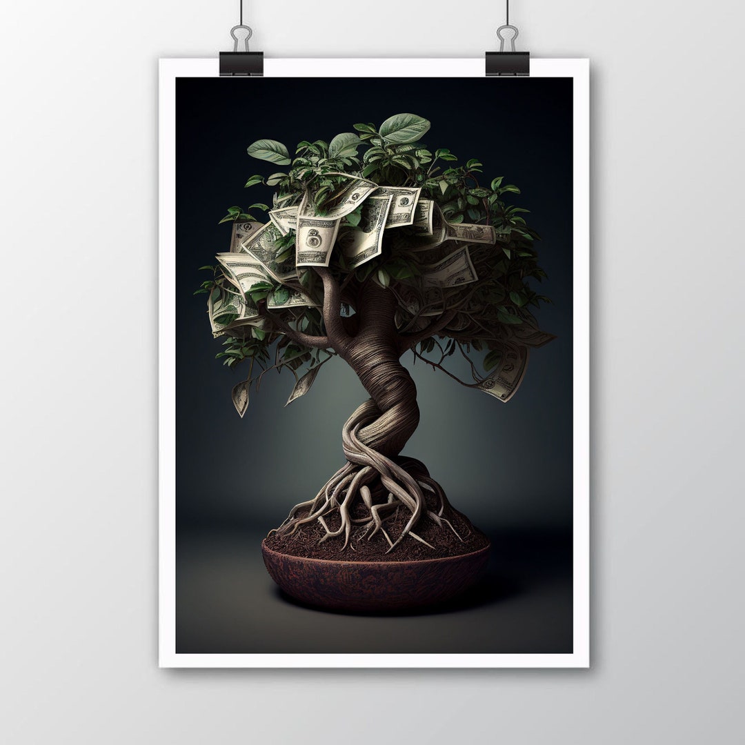 Motivational Wall Art Money Tree Wall Decor Motivation Art Decor ...