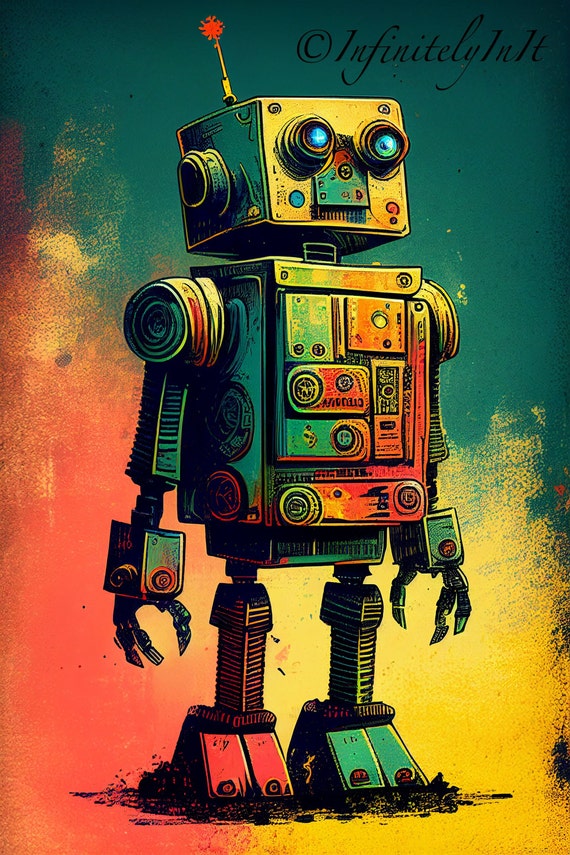 Retro Robot Illustration