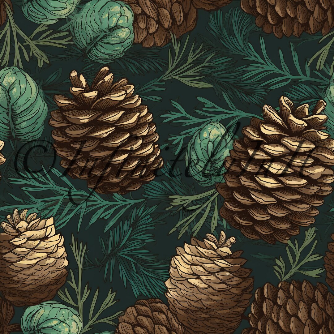 Pine Cones Seamless Pattern for Personal or Commercial Use Digital Download - Etsy