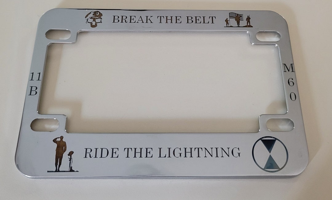 Laser Engraved Chrome Motorcycle License Plate Frame - Etsy
