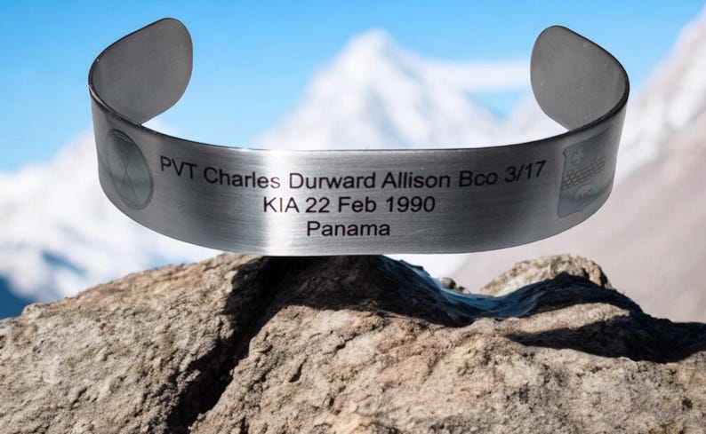 Custom Laser Engraved Stainless Steel Memorial KIA Bracelet / Memorial ...