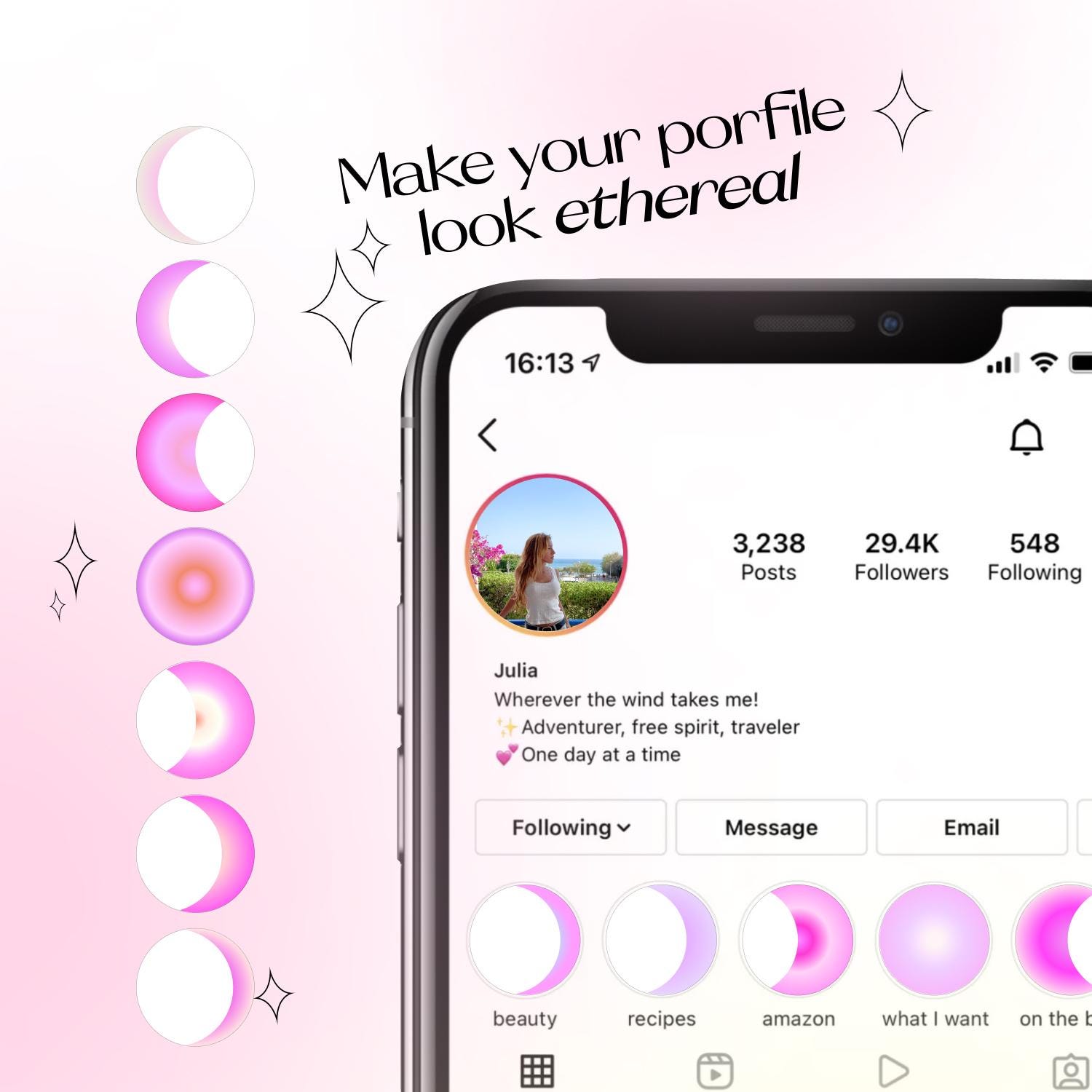 Moon Phase Instagram Highlight Covers Minimalist Celestial Icons Set ...