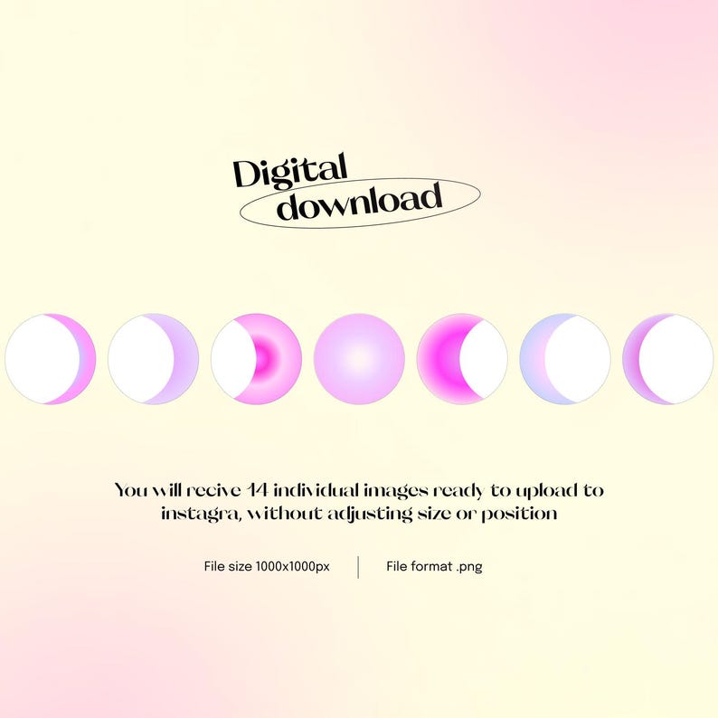 Moon Phase Instagram Highlight Covers Minimalist Celestial Icons Set ...