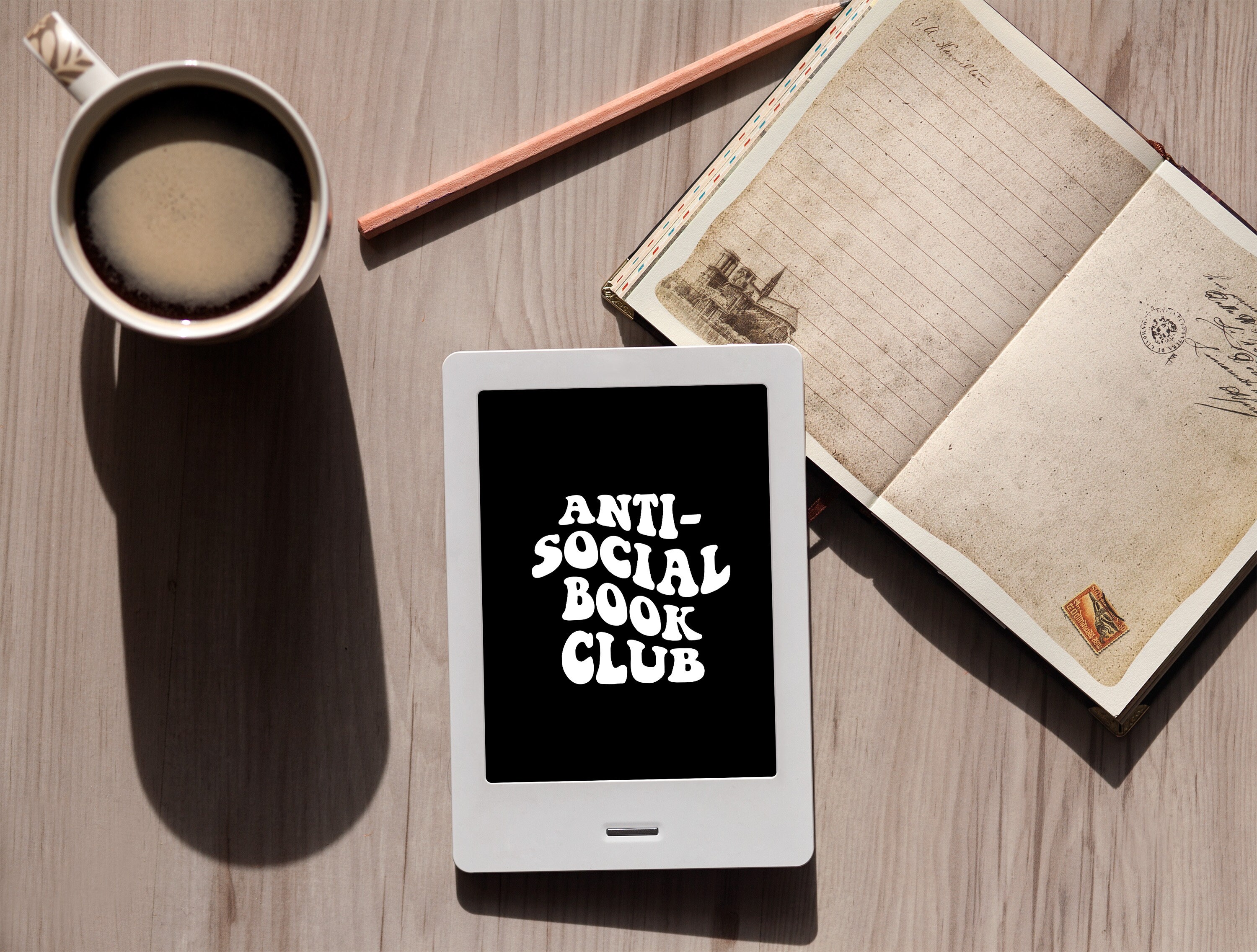 Anti Social Book Club Kindle Lock Screen Wallpaper (digital Download ...
