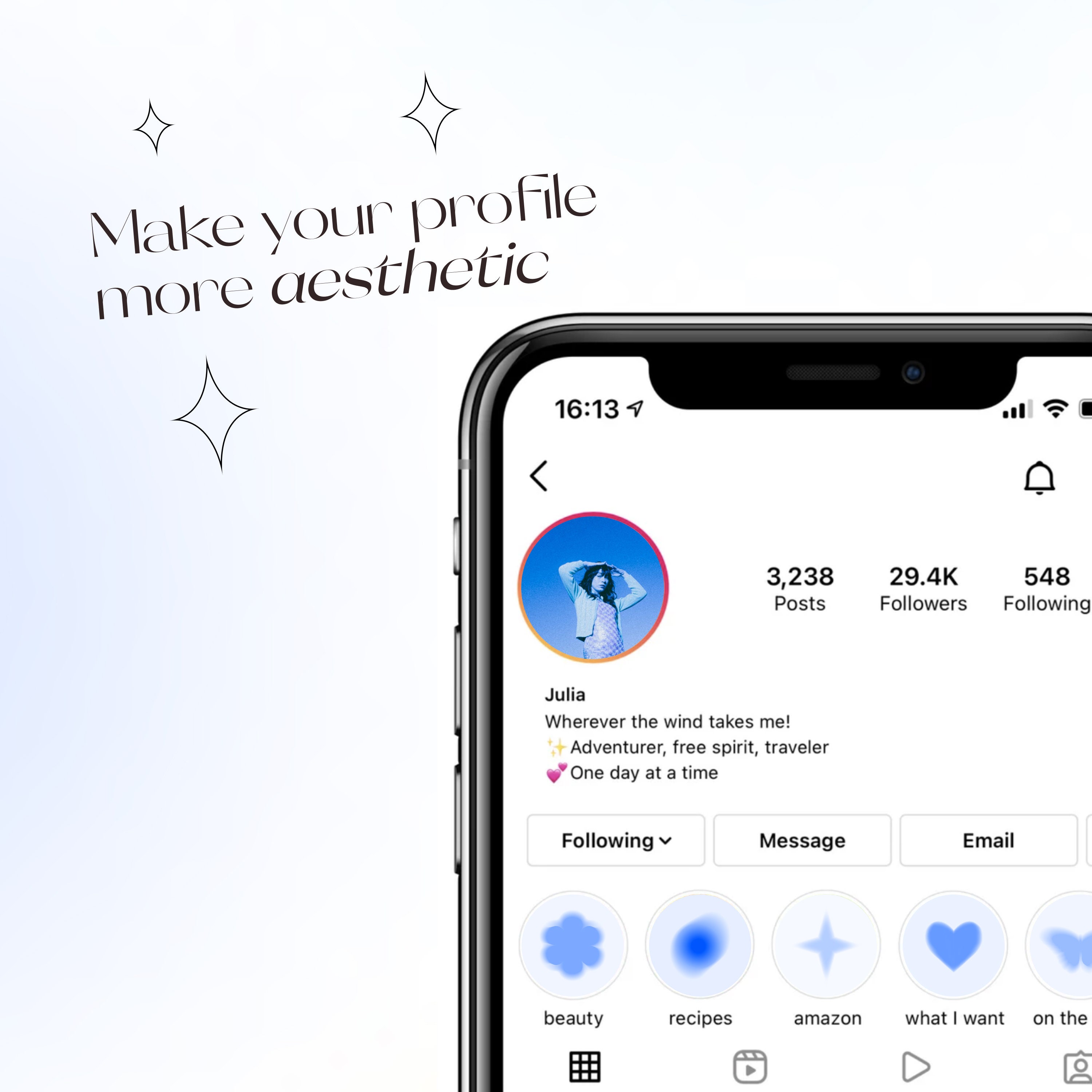 Aesthetic Blue Instagram Highlights Y2k Instagram Covers Cute Blue ...