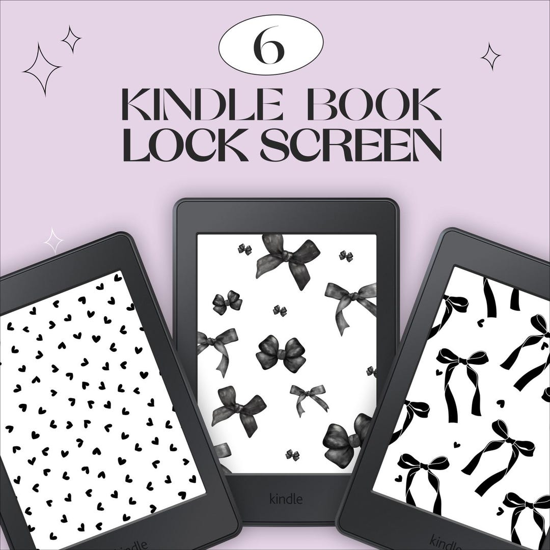 Coquette Kindle Lock Screen: Bow & Heart Designs (digital Download) - Etsy