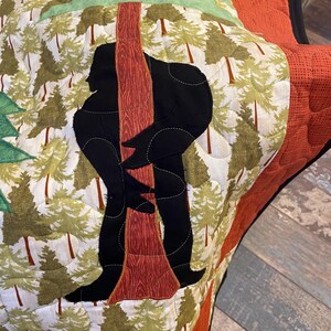 Bigfoot/ Sasquatch Hide and Seek Applique Quilt/throw - Etsy