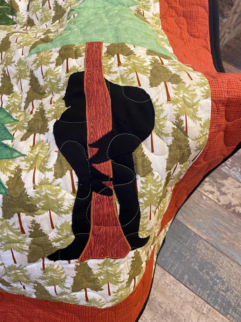Bigfoot/ Sasquatch Hide and Seek Applique Quilt/throw - Etsy