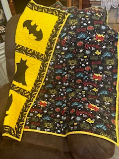 Batman Throw/quilt Superhero - Etsy