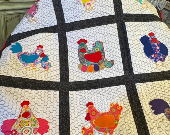 Small Chicken Checkerboard Quilt - Etsy