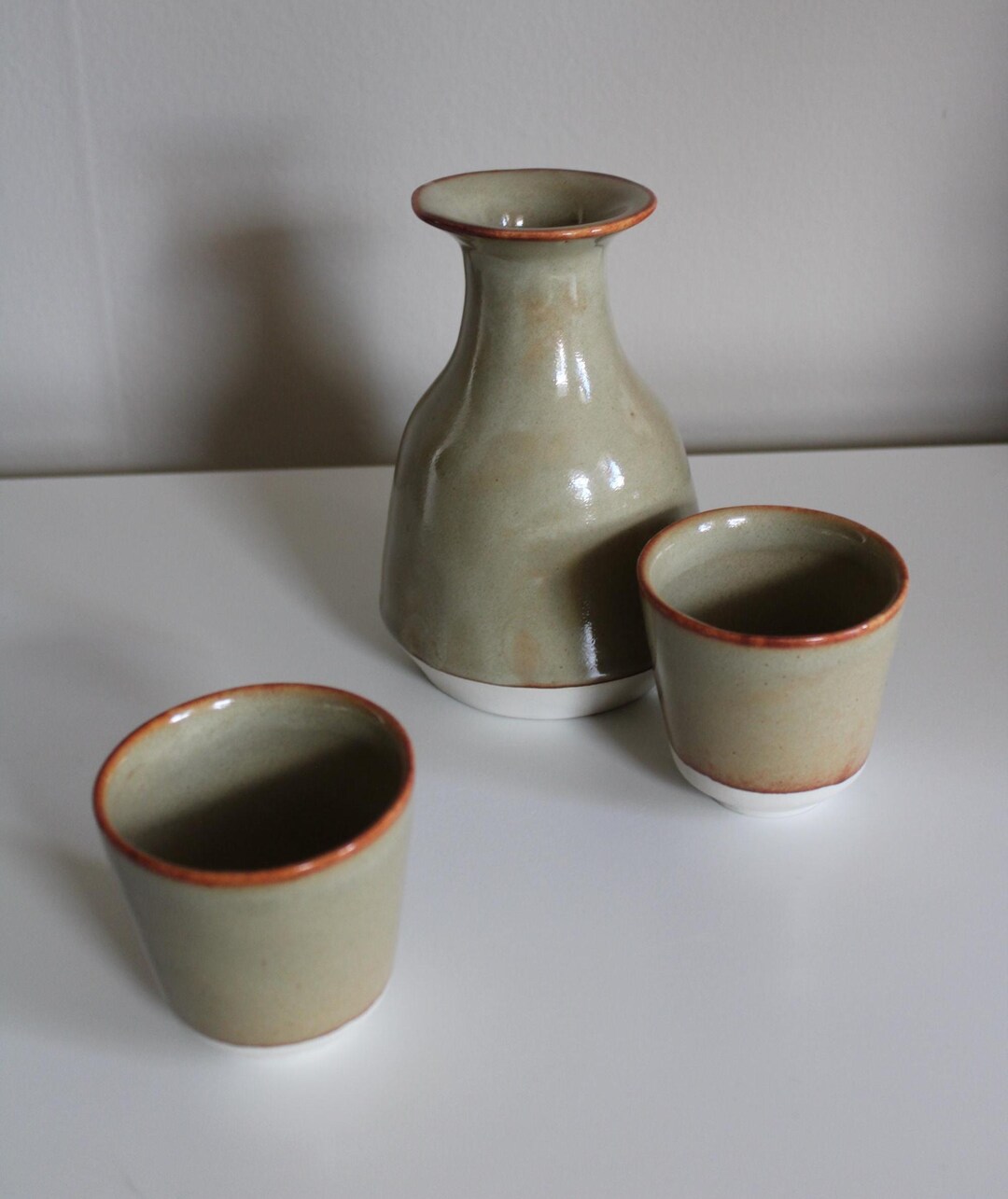 Pourer and Cup Set - Handleless Pitcher and Two Cups (matching Set) - Etsy