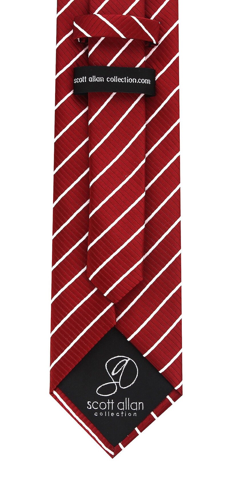 Scott Allan Classic Burgundy Mens Tie Stripe Maroon Mens Tie for Him ...
