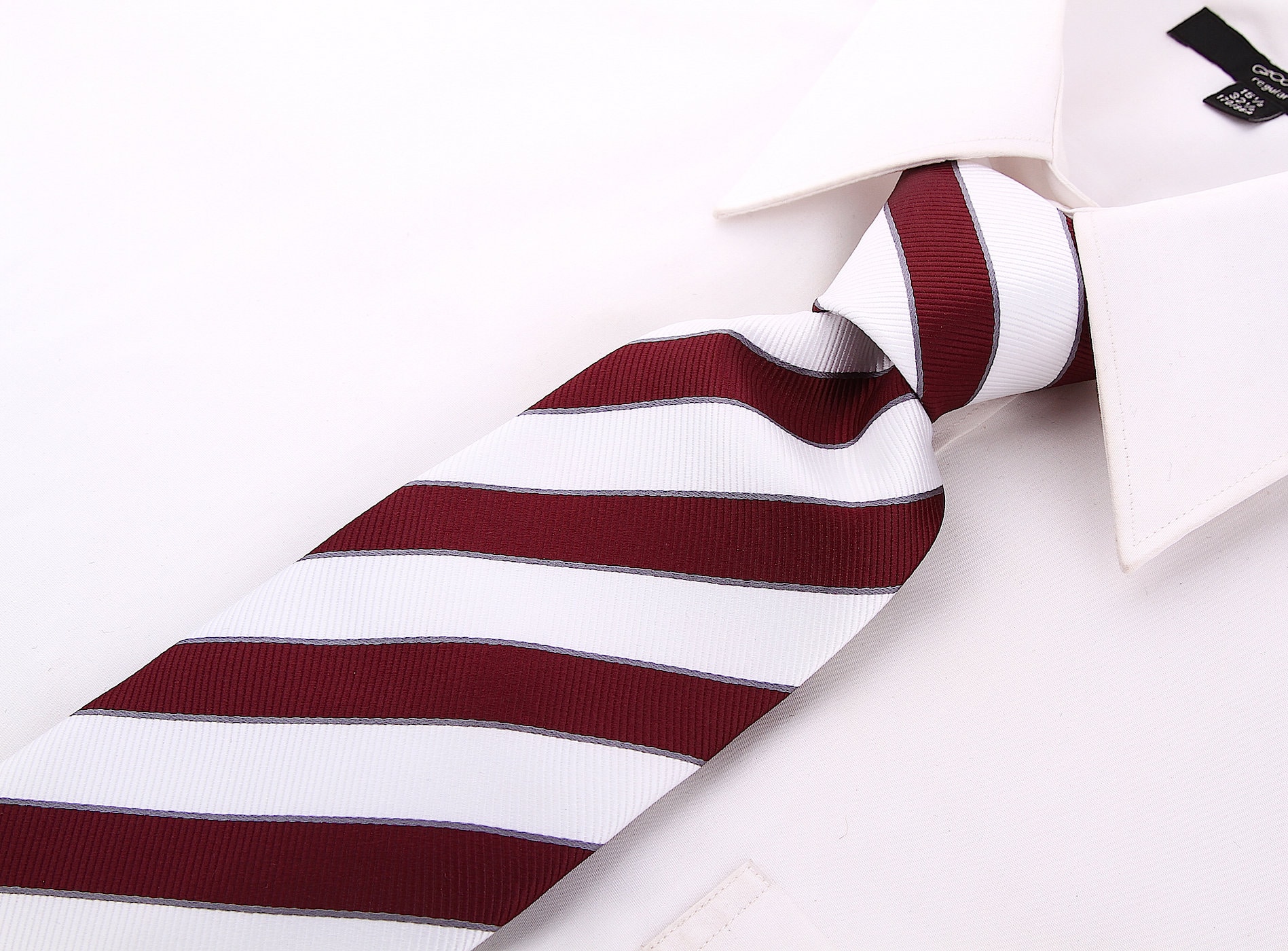 College Striped Ties for Men Woven Necktie Burgundy W/white - Etsy