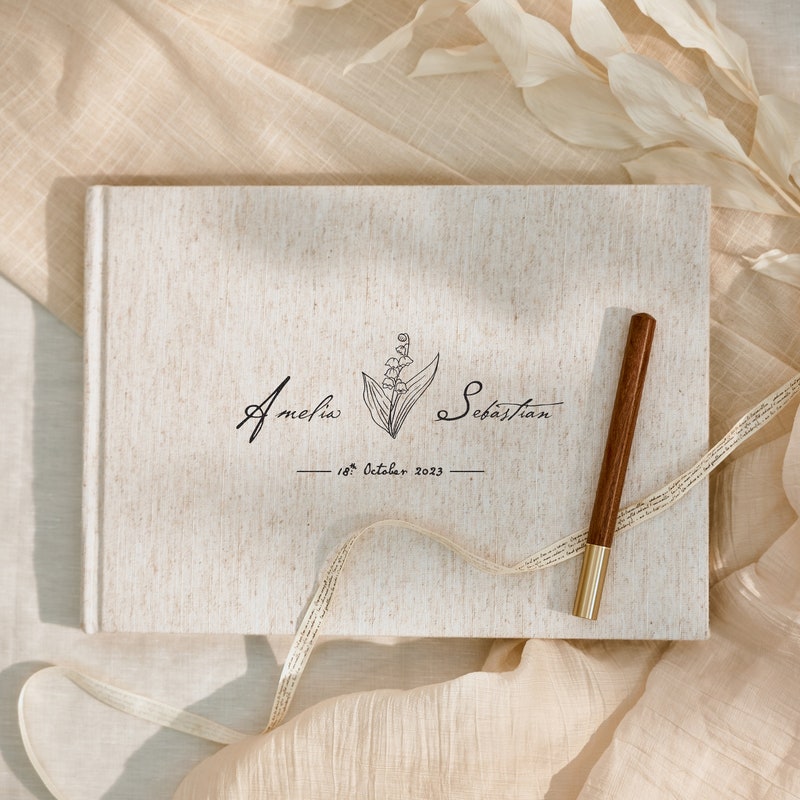 Linen Guest Book - Etsy