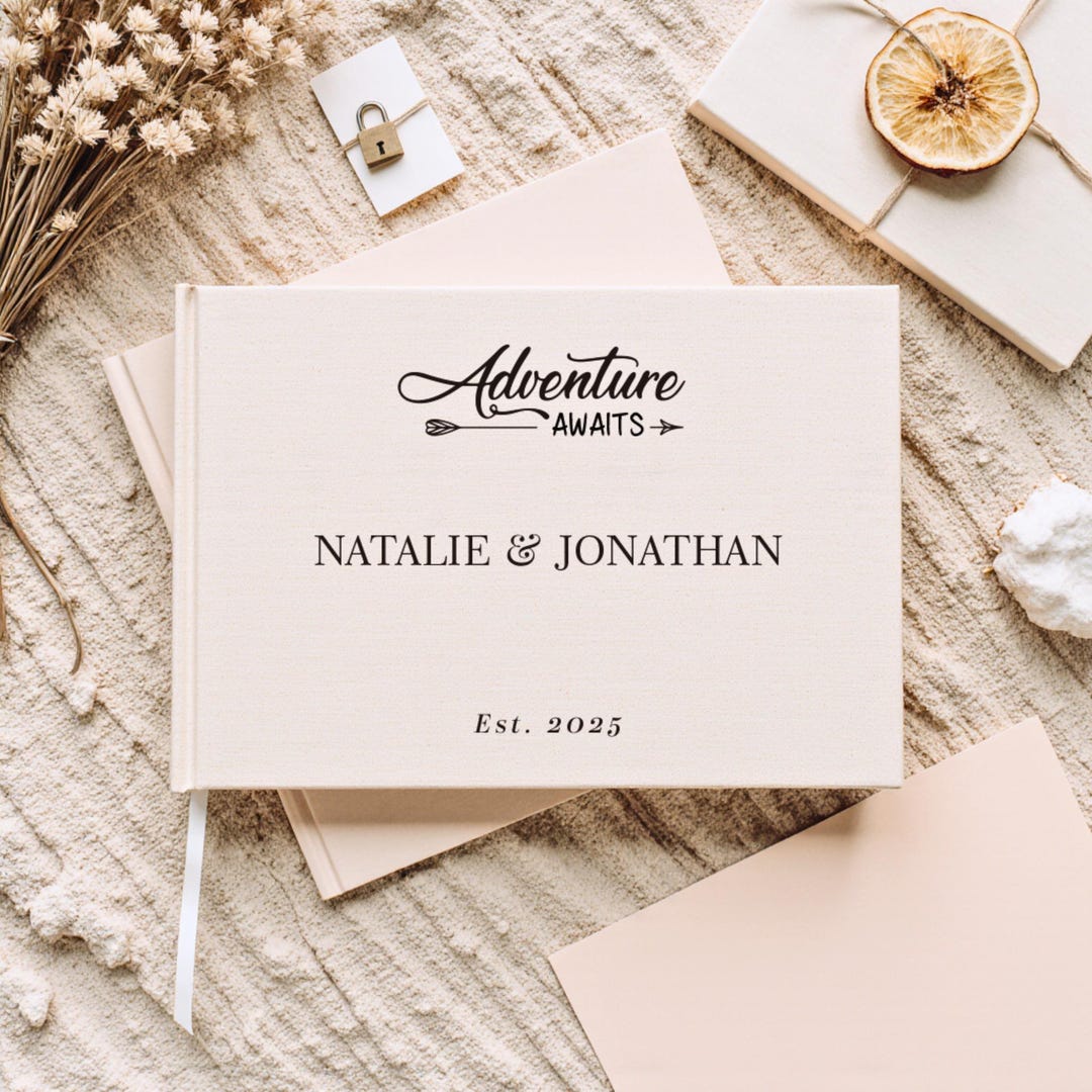 Personalized Our Adventure Book, Anniversary Gift, Linen Photo Album ...