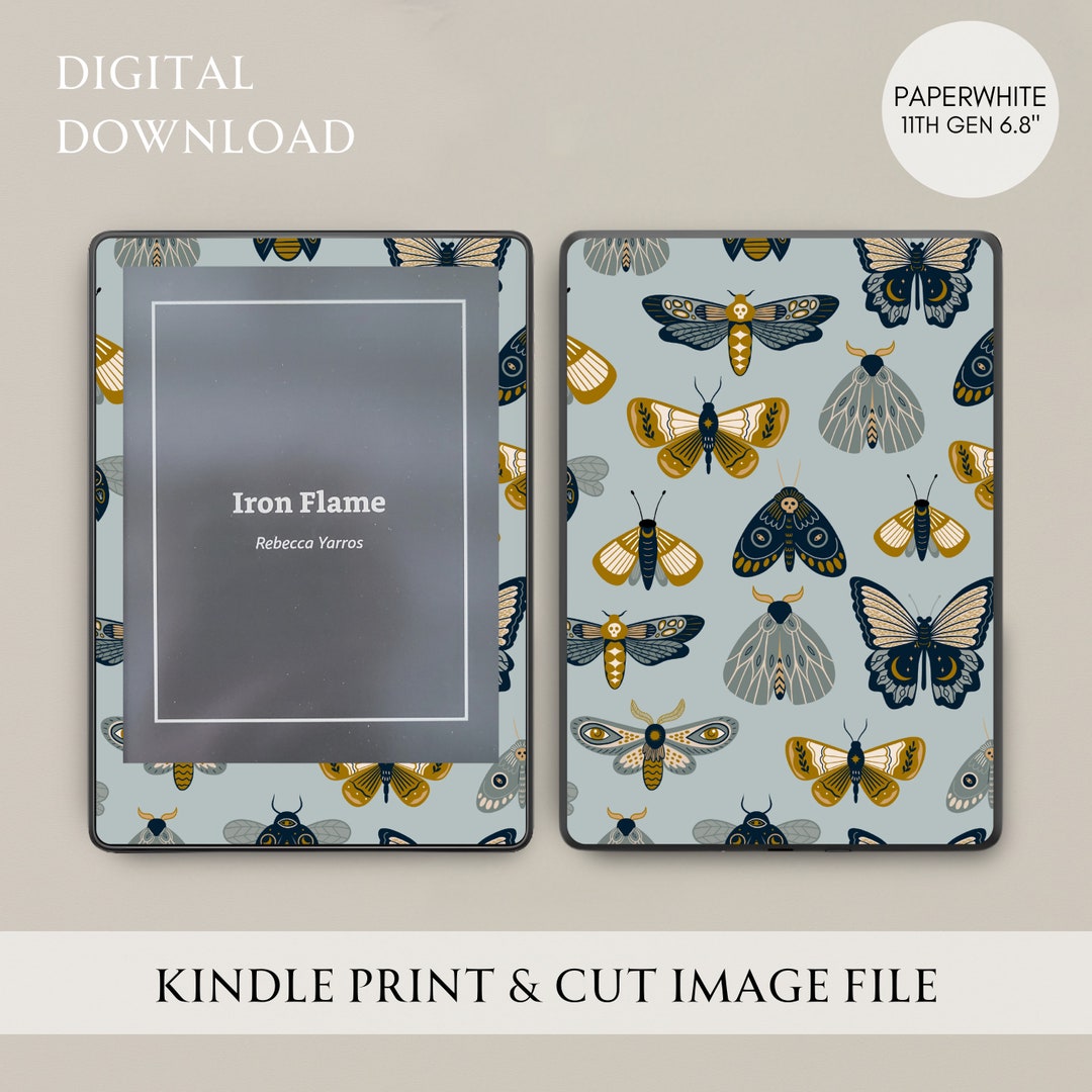 Moth Print Kindle Skin PNG Print and Cut File | Paperwhite Gen 11 6.8 ...