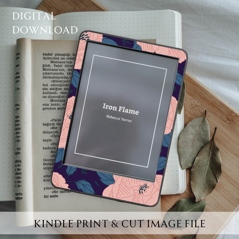 Bold Peony Print Kindle Skin PNG Print and Cut File | 2022, 2024 BASIC ...