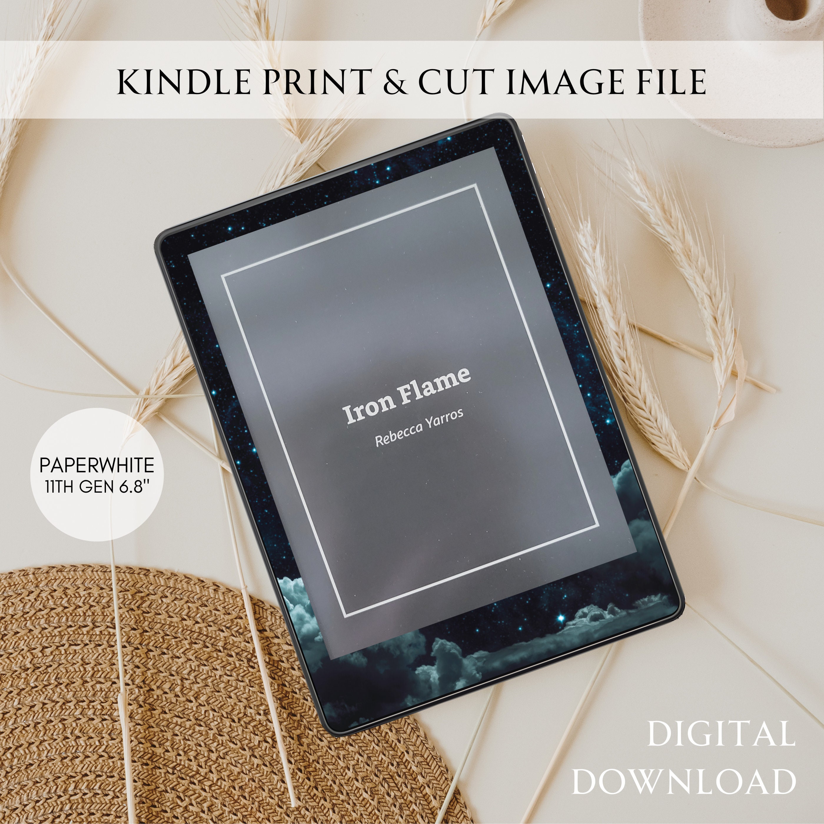 Mist and Stardust Kindle Skin PNG Print and Cut File | Paperwhite Gen ...