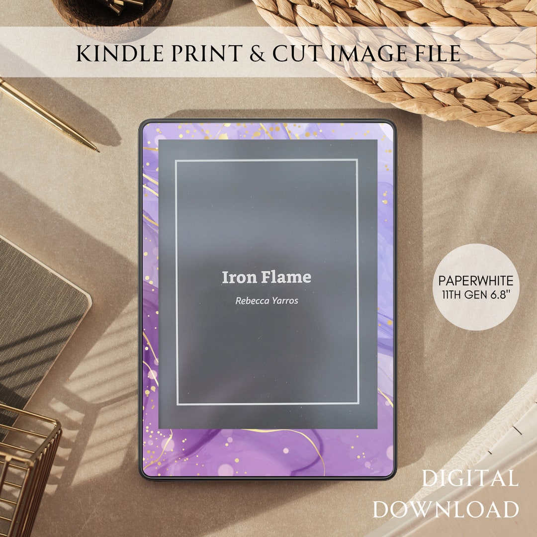 Purple Marble Kindle Skin PNG Print and Cut File | Paperwhite Gen 11 6. ...