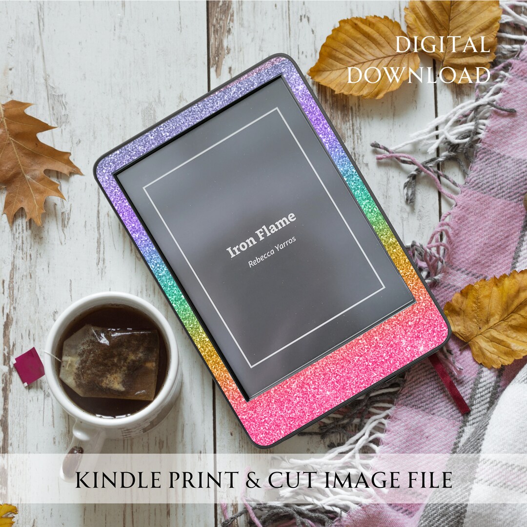 Rainbow Ombre Kindle Skin PNG Print and Cut File | 2022, 2024 Kindle 6 ...
