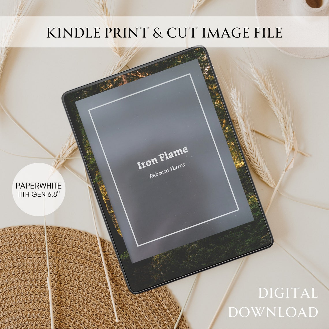 Sun Dappled Forest Kindle Skin PNG Print and Cut File | Paperwhite Gen ...