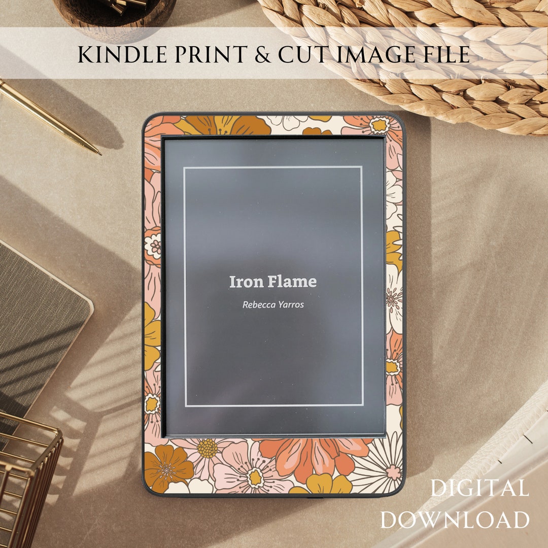 Peachy Gold Floral Kindle Skin PNG Print and Cut File | 2022, 2024 ...