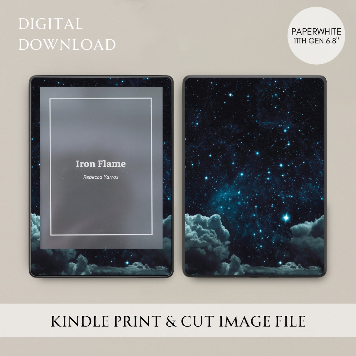 Mist and Stardust Kindle Skin PNG Print and Cut File | Paperwhite Gen ...