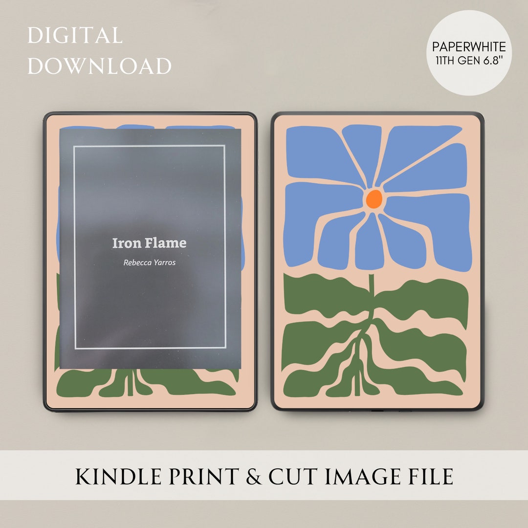 Blocky Blue Flower Kindle Skin PNG Print and Cut File | Paperwhite Gen ...