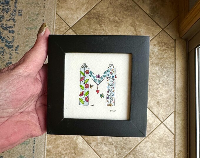 M - Letter M Painting - Original Painting - NOT a Print - TINY Painting ...