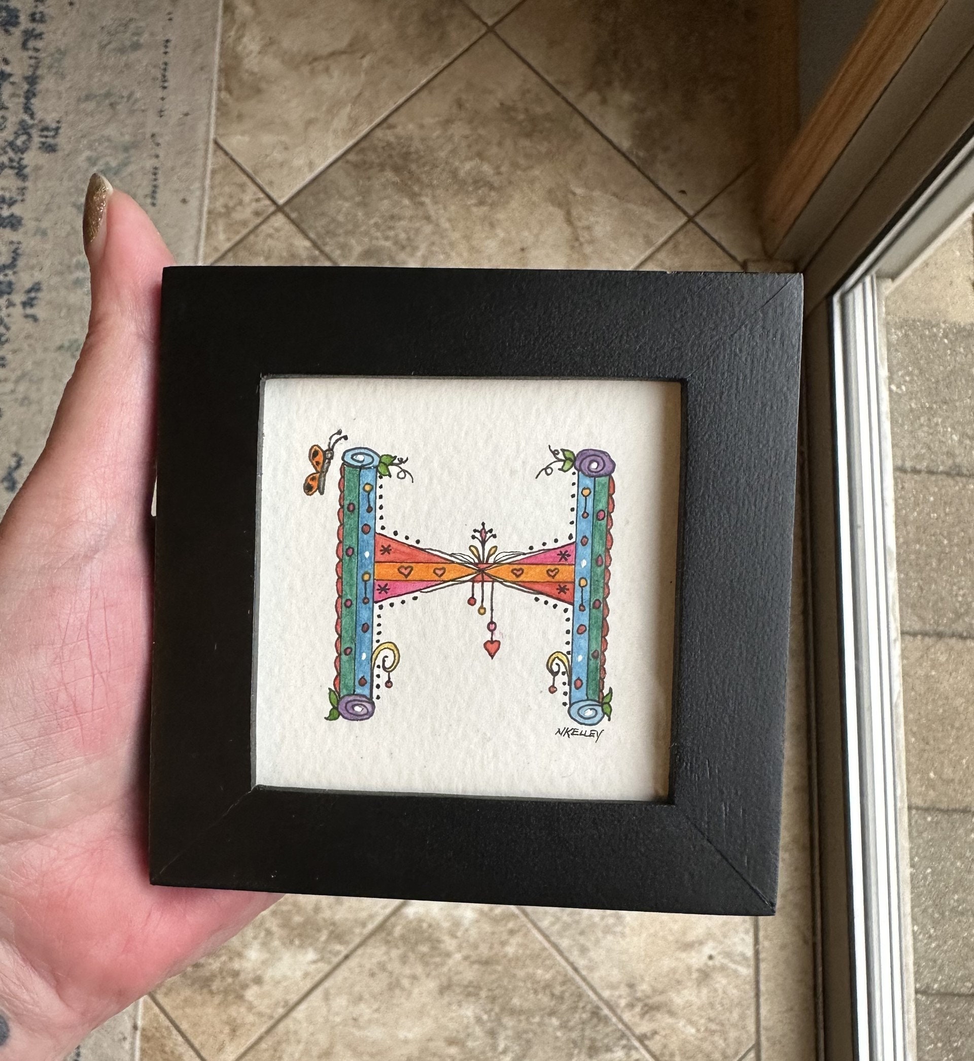 H Letter H Painting Original Painting NOT a Print TINY Painting ...