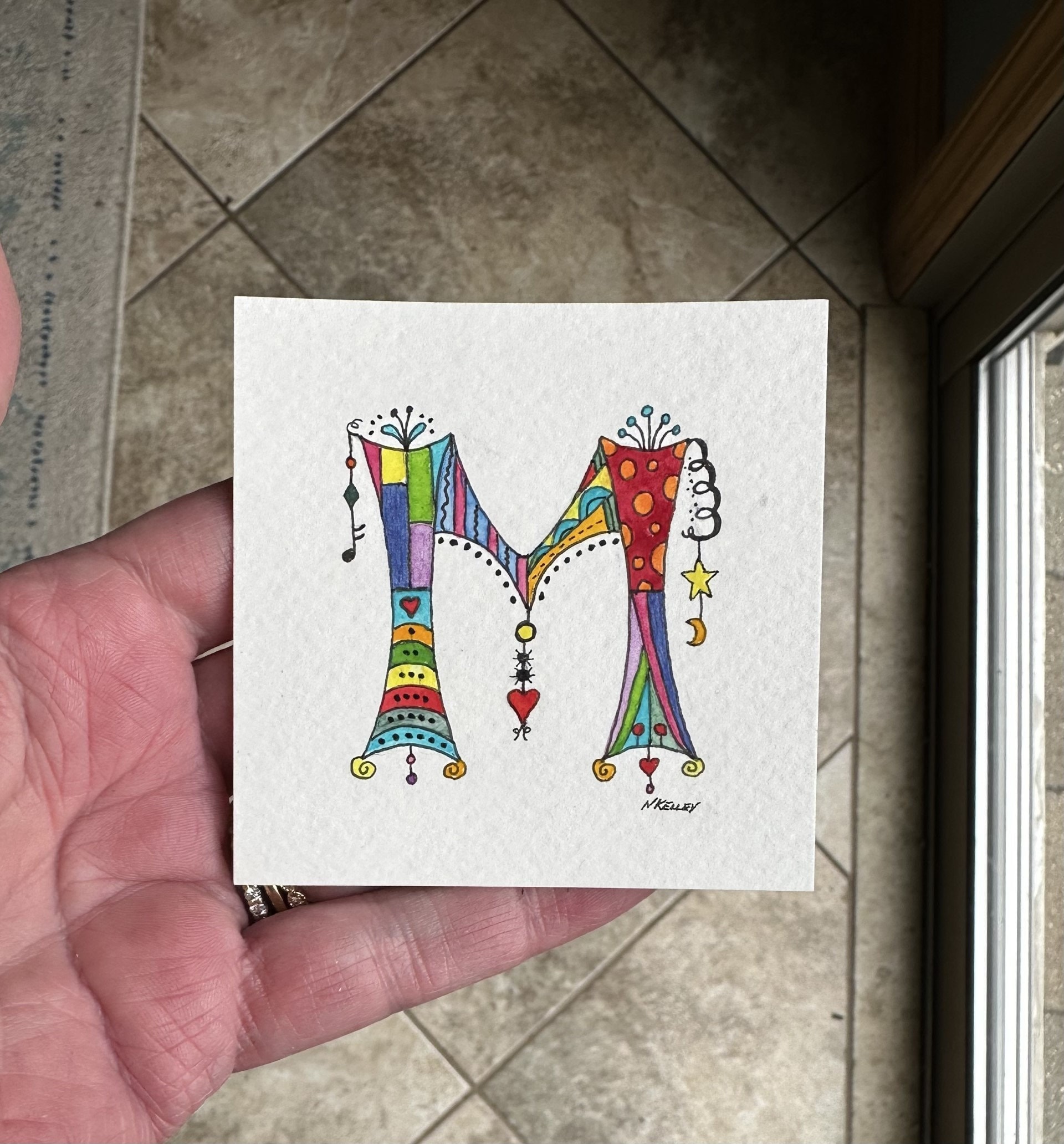 M Letter M Painting Original Painting NOT a Print TINY Painting ...