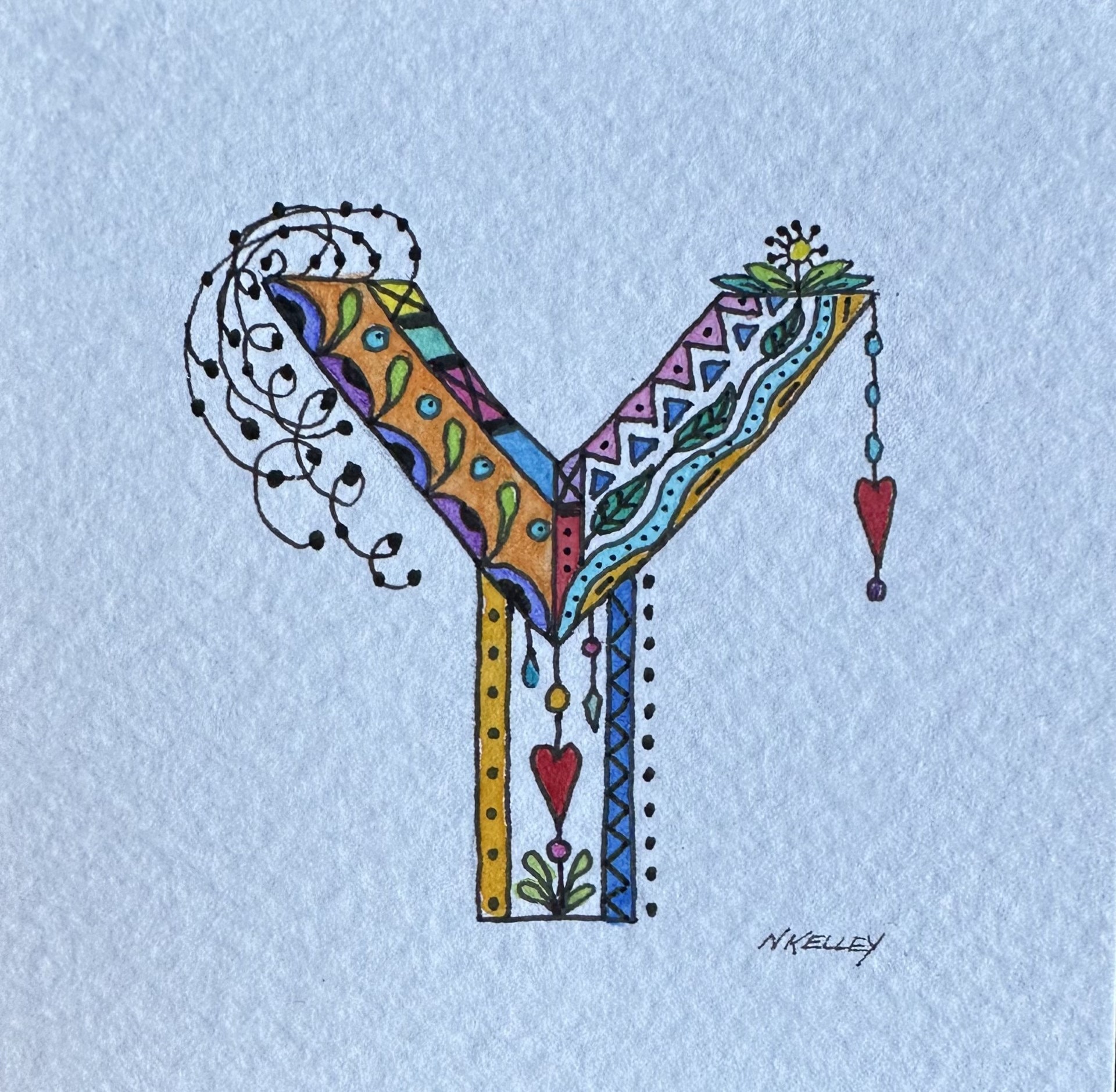 Y Letter Y Painting Original Painting NOT a Print Tiny Painting ...