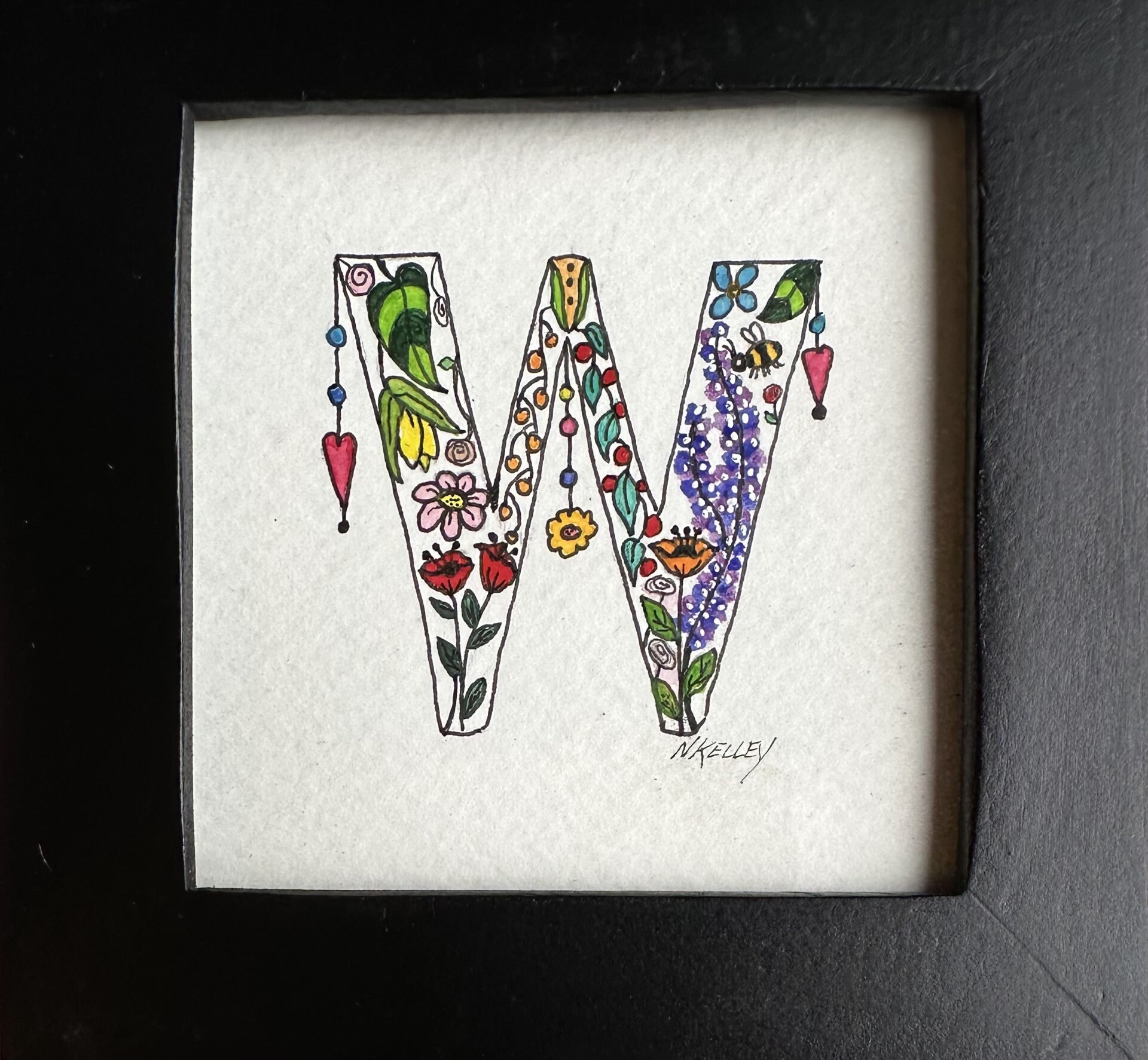 W Letter W Painting Original Painting NOT a Print Tiny - Etsy