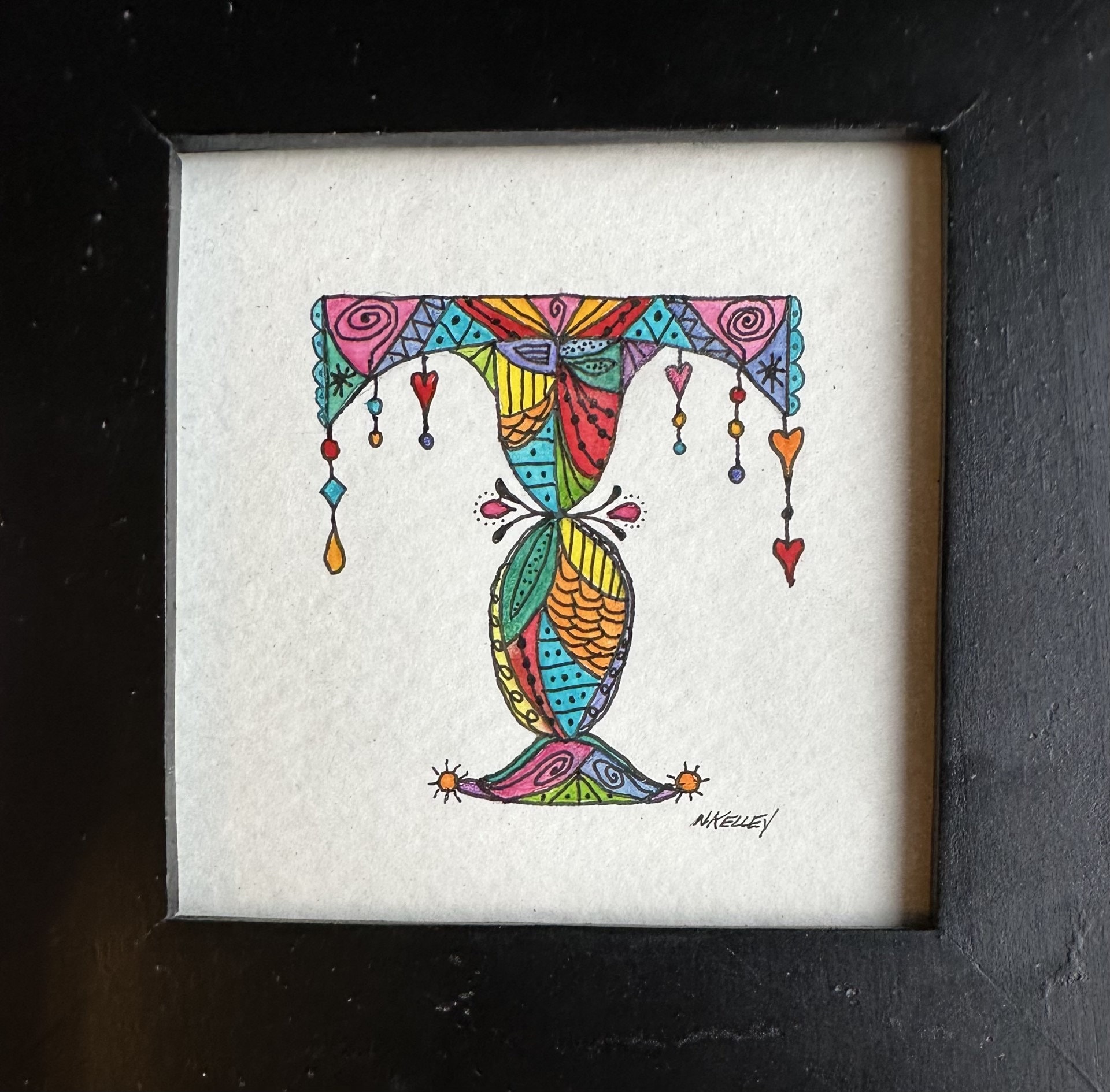 T Letter T Painting Original Painting NOT a Print Tiny Painting ...