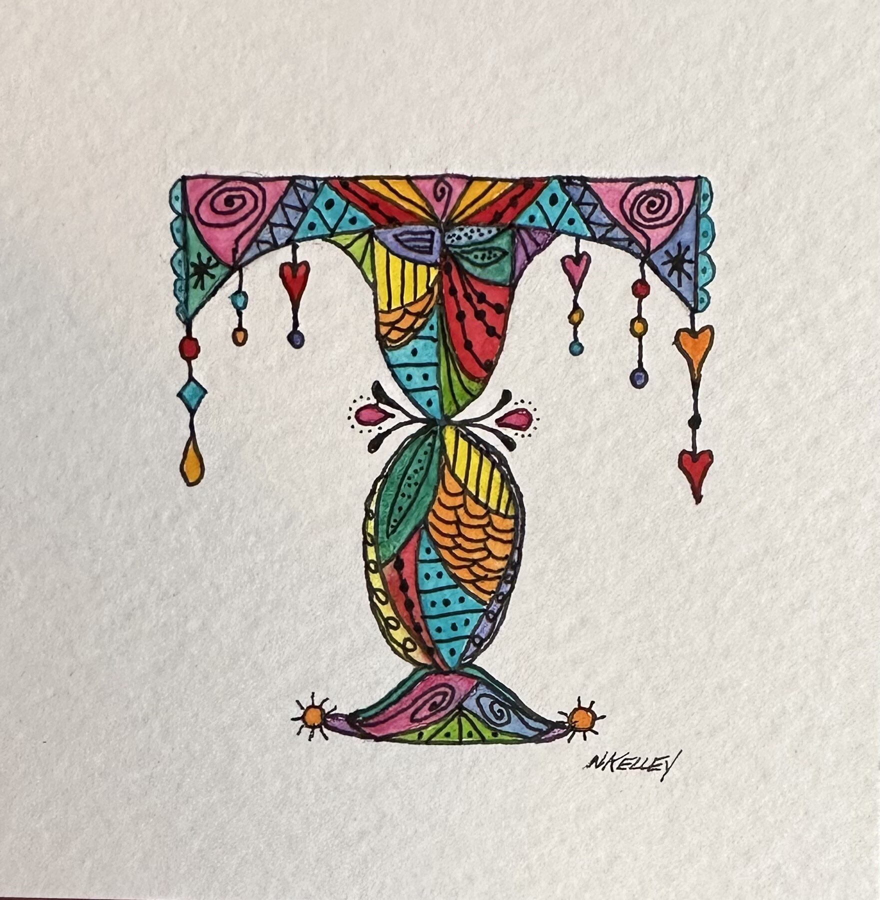 T Letter T Painting Original Painting NOT a Print Tiny Painting ...