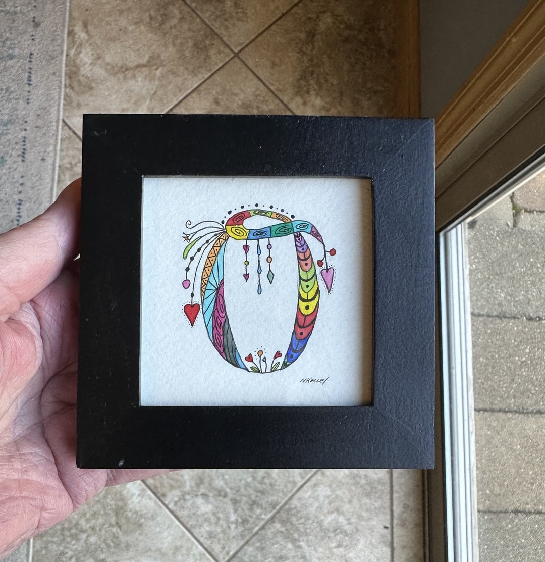 O - Letter O Painting - Original Painting - NOT a Print - Tiny Painting ...