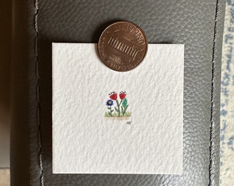 Super Miniature Fox Painting - Original Painting - NOT a Print - Tiny ...