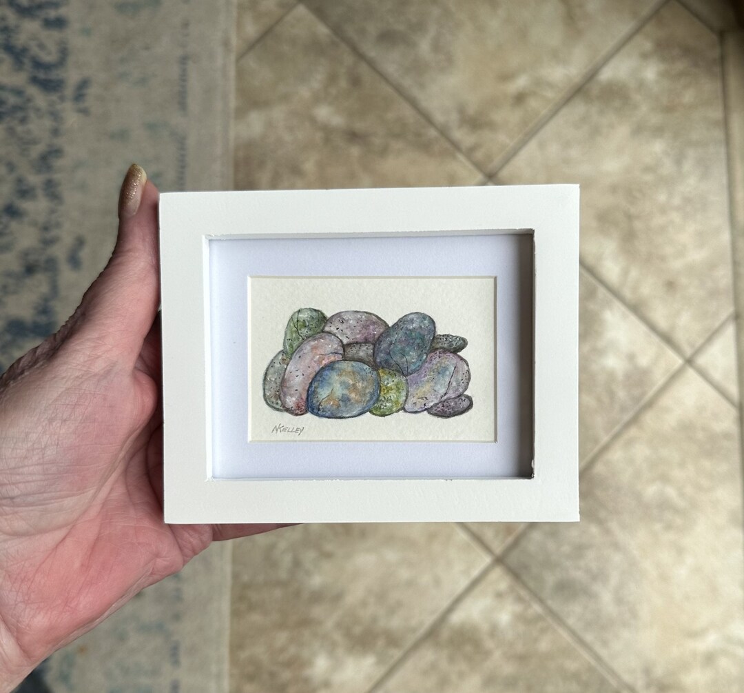 Stones Painting Original Painting NOT a Print TINY Painting Miniature ...