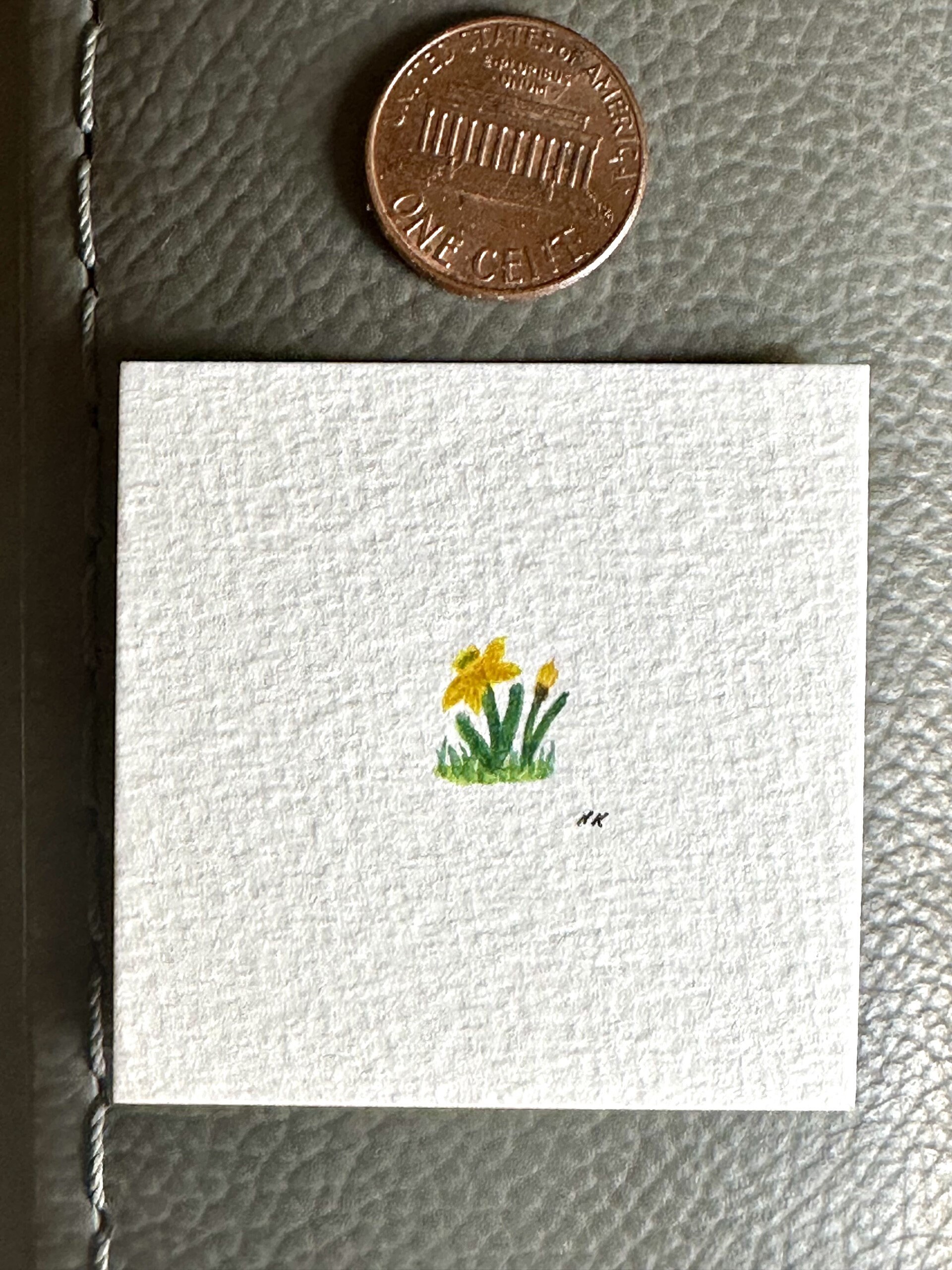 Super Miniature Daffodils Painting Original Painting NOT a Print Tiny ...