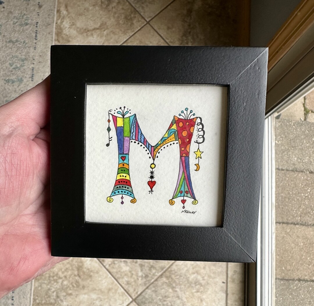 M - Letter M Painting - Original Painting - NOT a Print - TINY Painting ...
