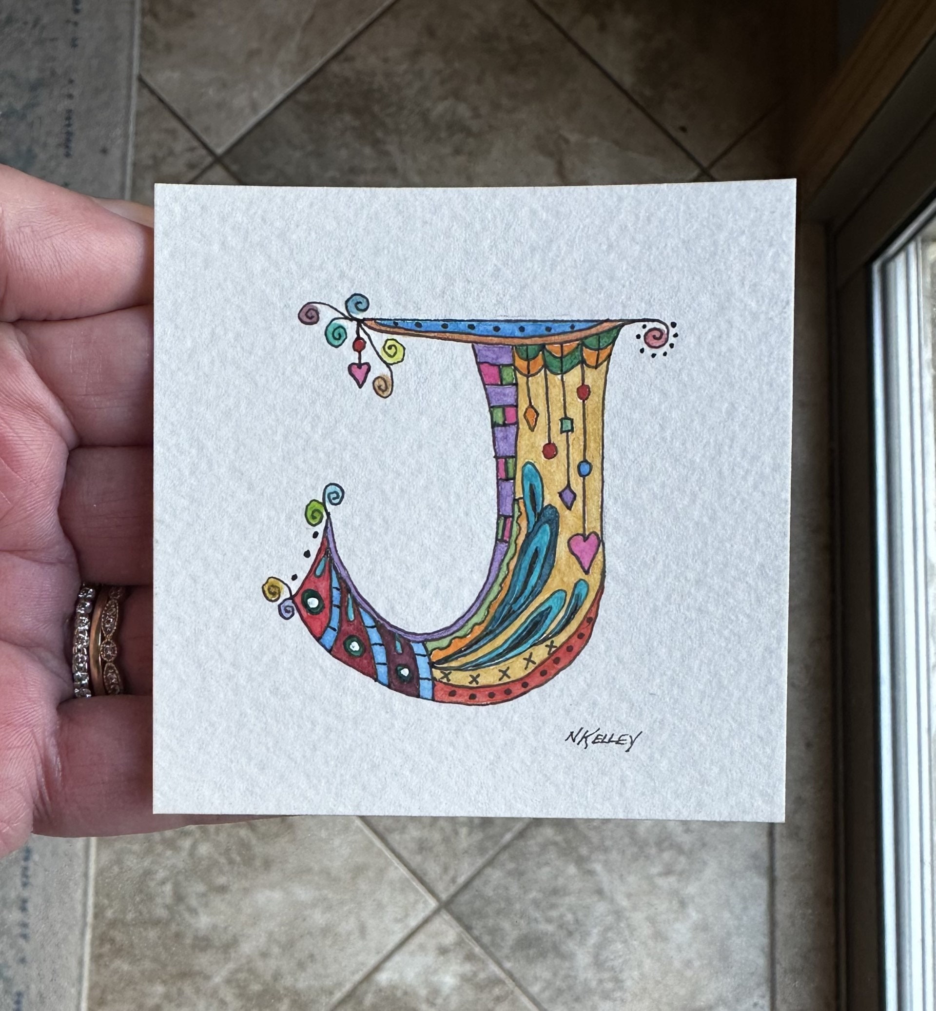 J Letter J Painting Original Painting NOT a Print TINY - Etsy