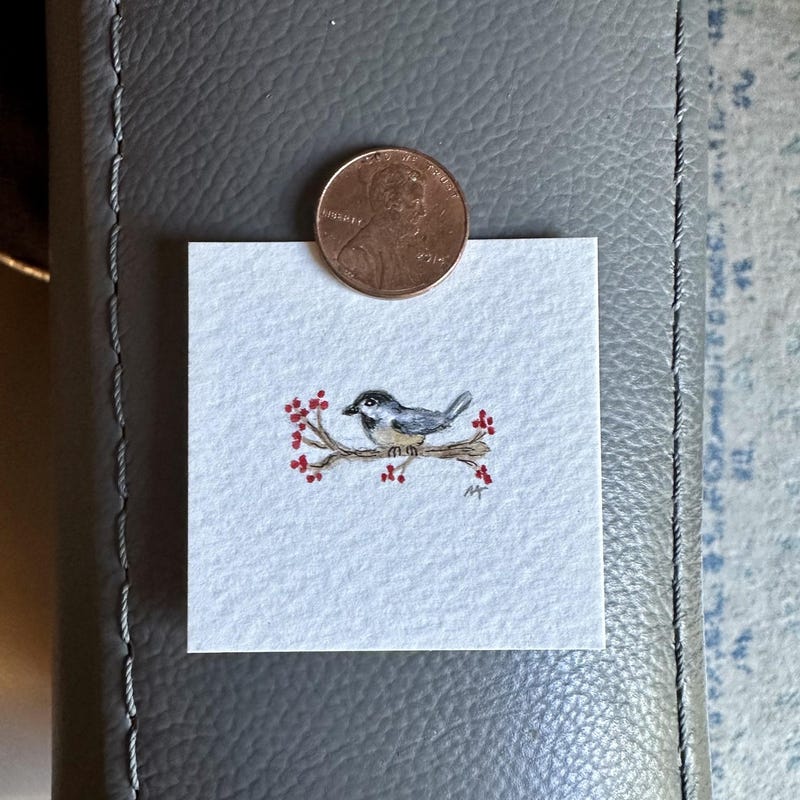 Chickadee Painting - Etsy