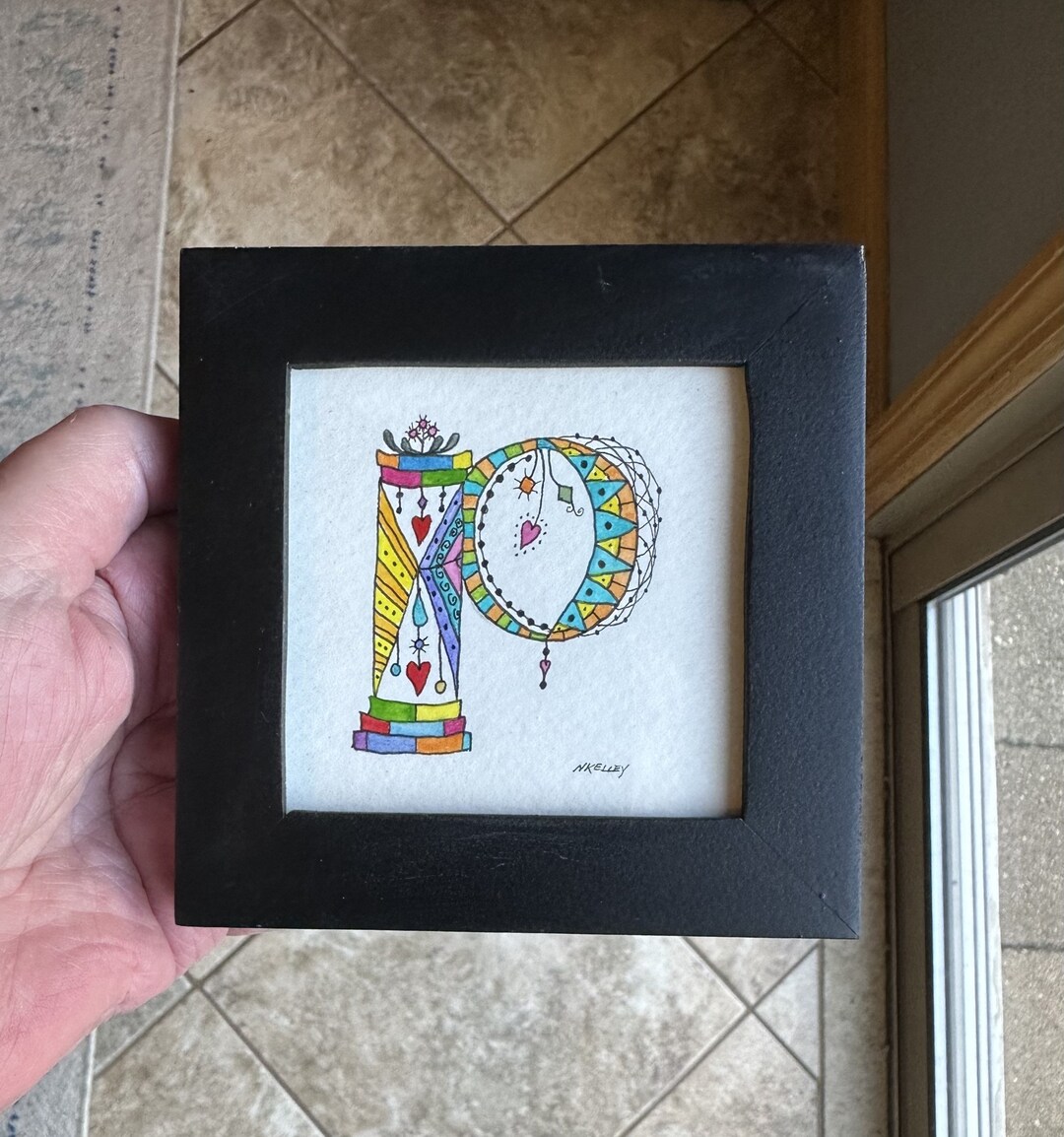 P - Letter P Painting - Original Painting - NOT a Print - Tiny Painting ...