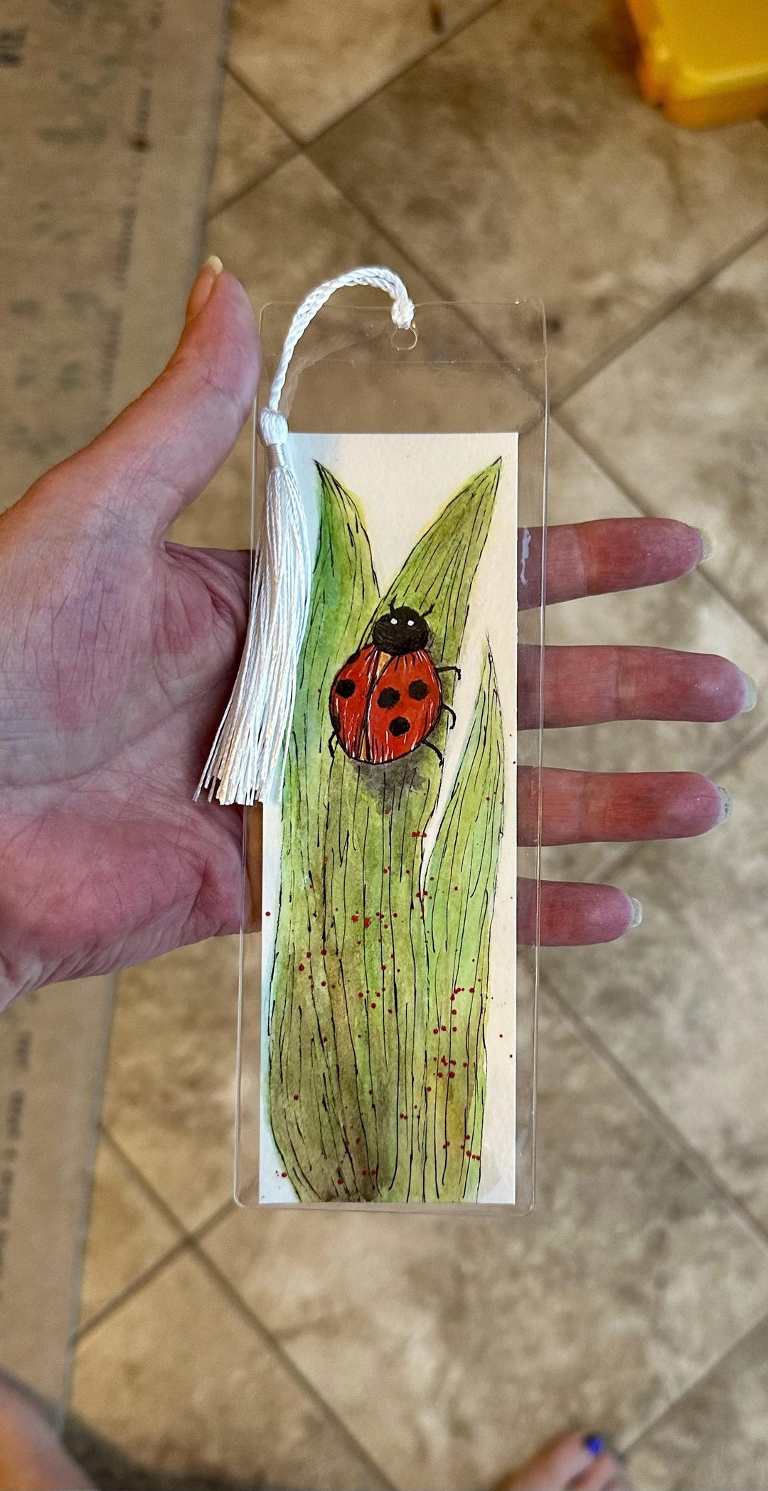 Ladybug Bookmark - Original Watercolor Painting - Not a Print - Sleeve ...