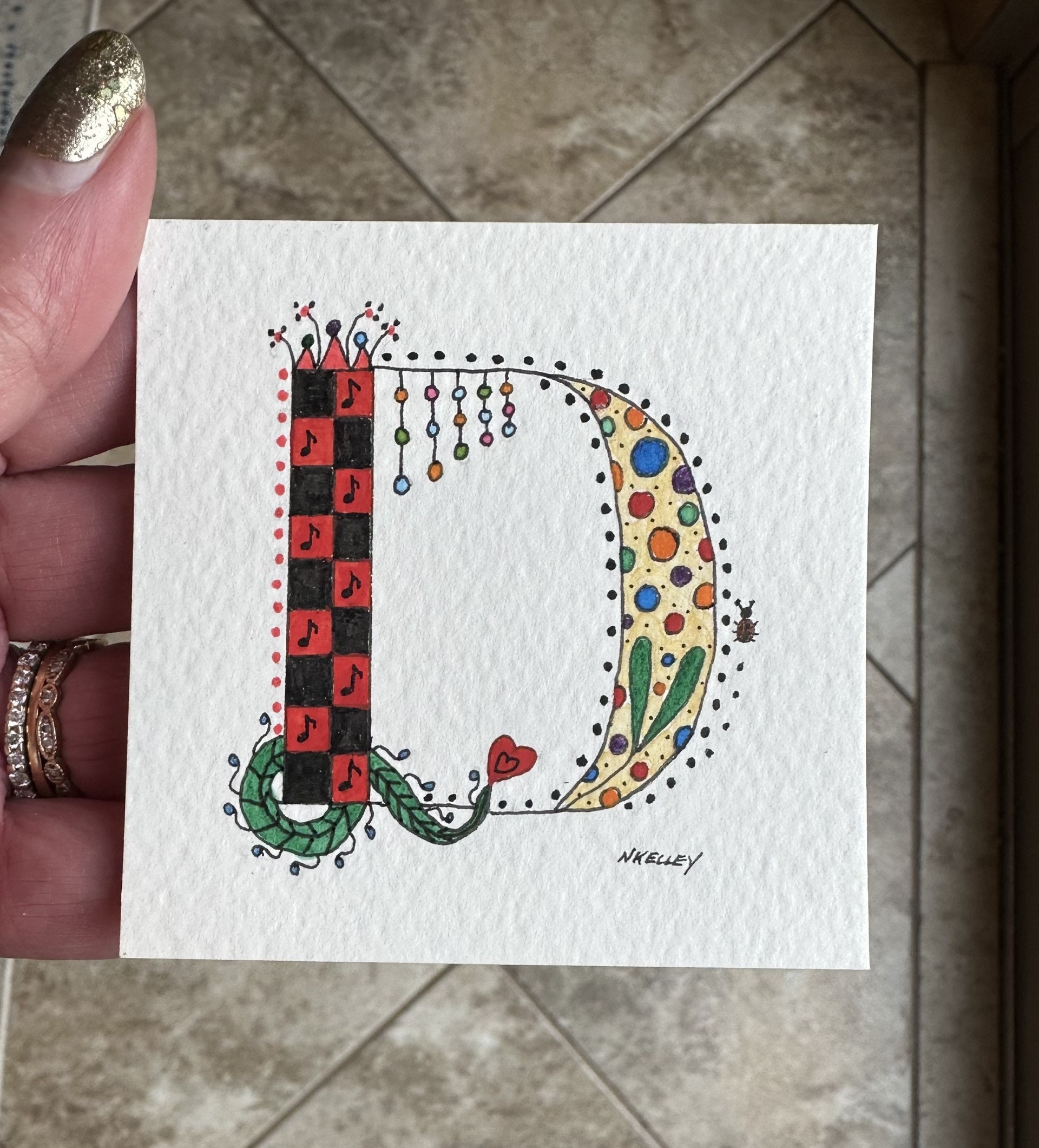 D Letter D Painting Original Painting NOT a Print TINY Painting ...