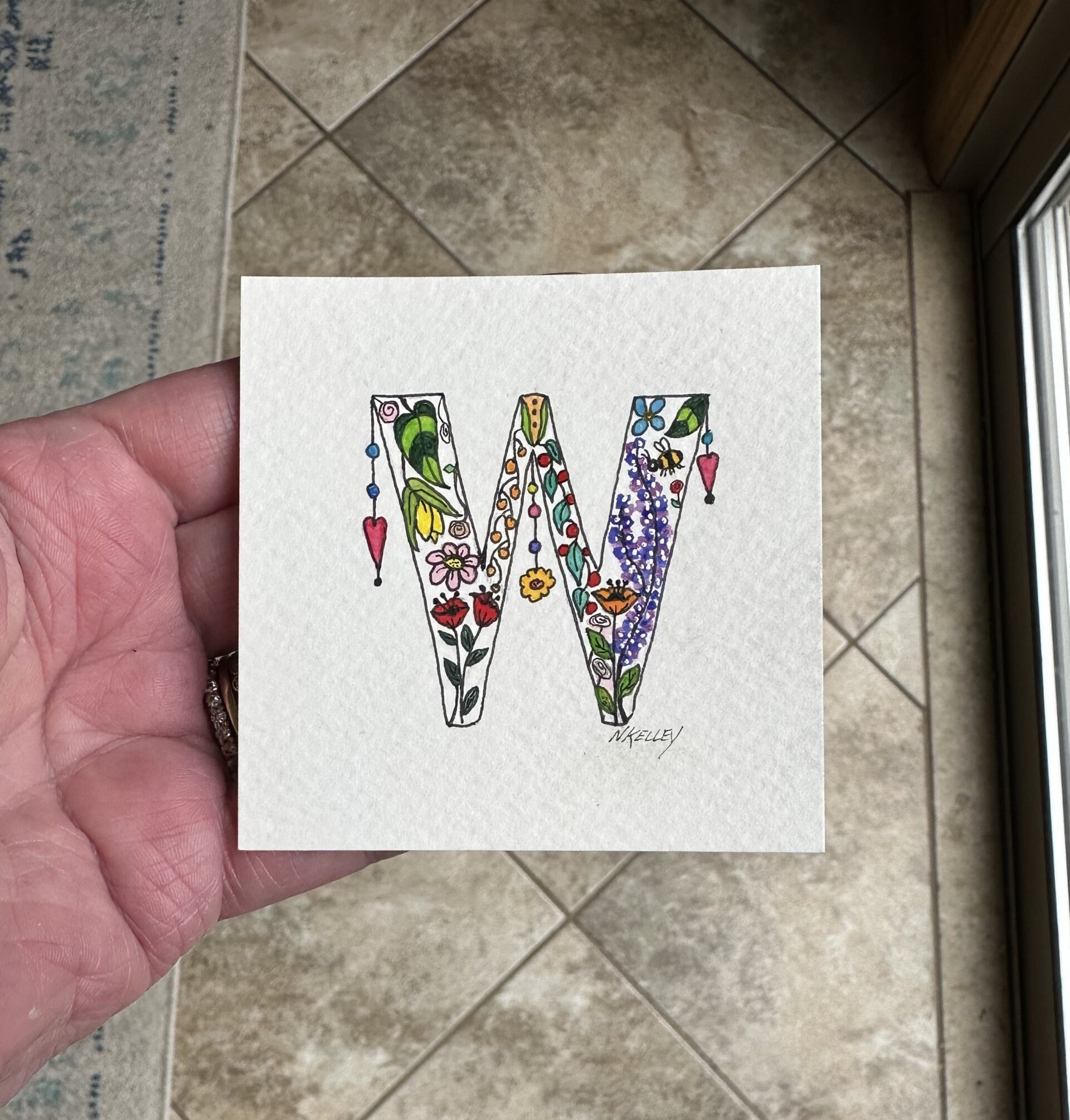 W Letter W Painting Original Painting NOT a Print Tiny - Etsy