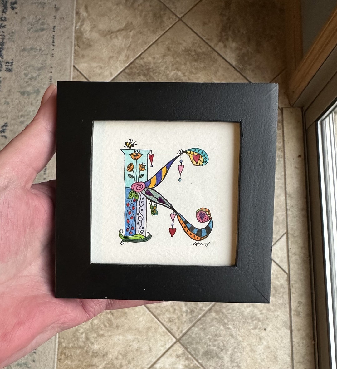 K Letter K Painting II Original Painting NOT a Print Tiny Painting ...