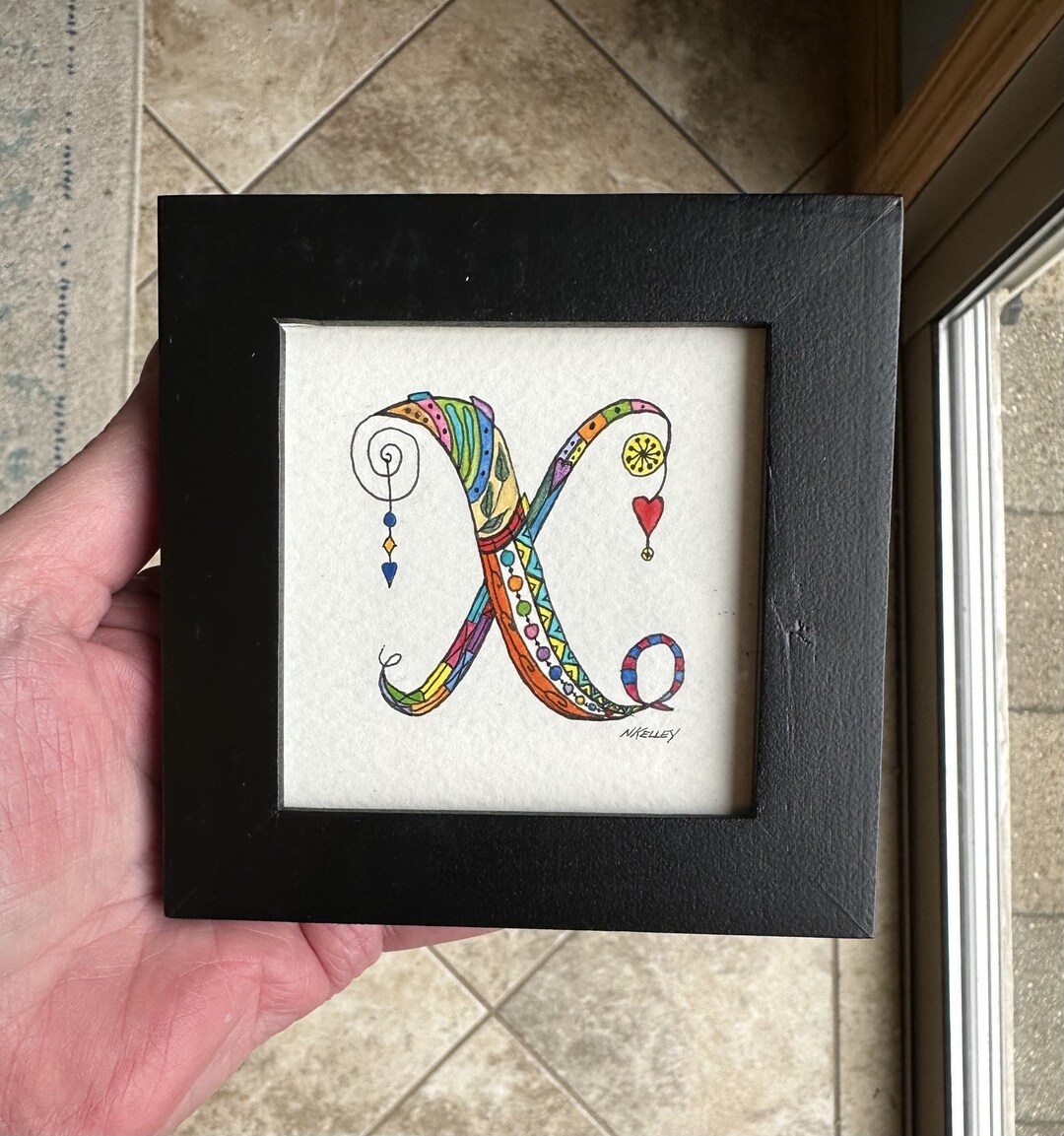 X - Letter X Painting - Original Painting - NOT a Print - Tiny Painting ...